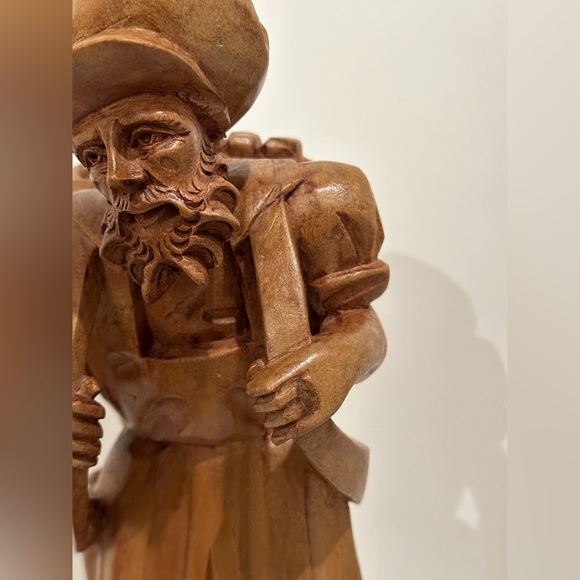 Art | Vintage Large Hand Carved Wooden Carved Wood 3 Dimensional Man ...